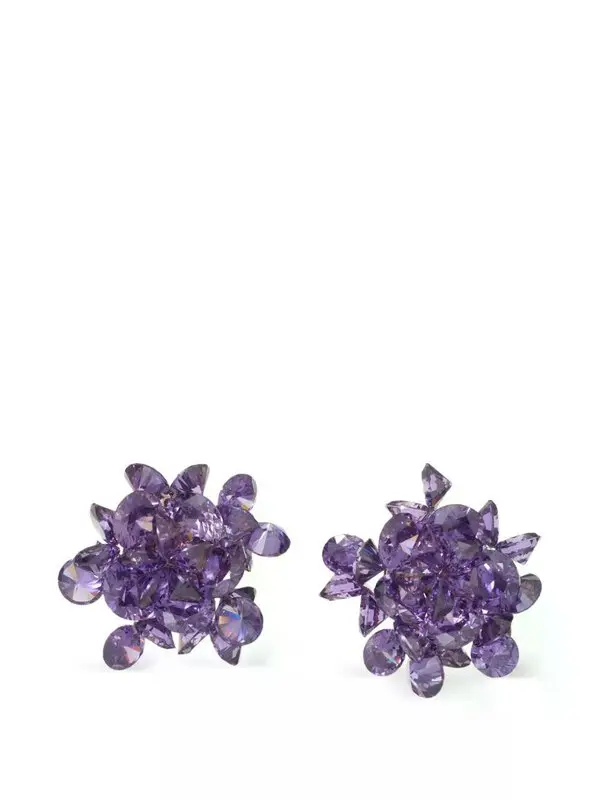 ROXANNE ASSOULIN Cubic Cluster Clip-on Earrings - Purple