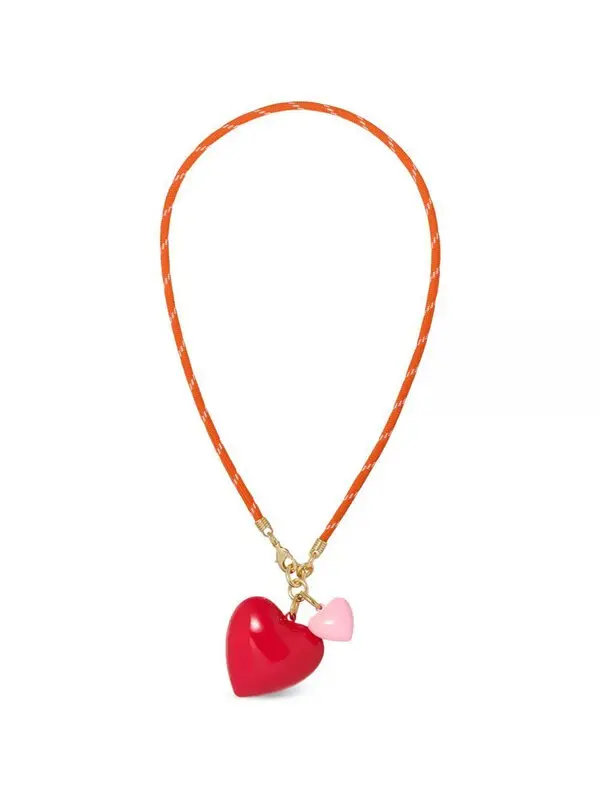 ROXANNE ASSOULIN Happy Cord Heart-pendant Necklace - Orange