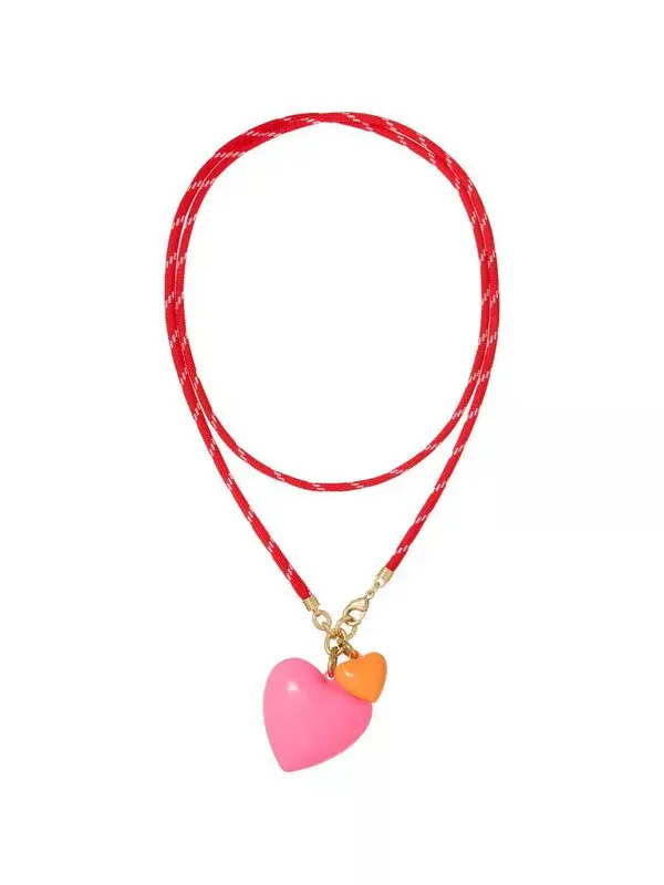 ROXANNE ASSOULIN Happy Cord Heart-pendant Necklace - Pink
