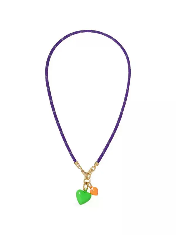ROXANNE ASSOULIN Happy Cord Heart Necklace - Green