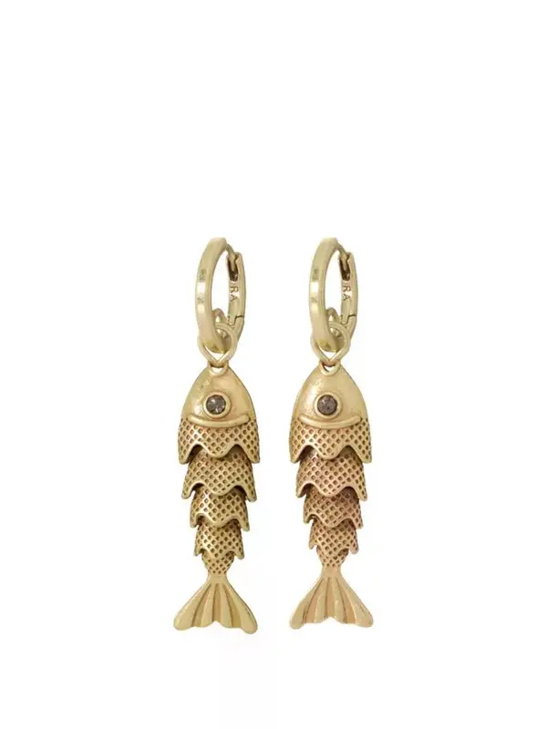 ROXANNE ASSOULIN Fish-pendant Drop Earrings - Gold