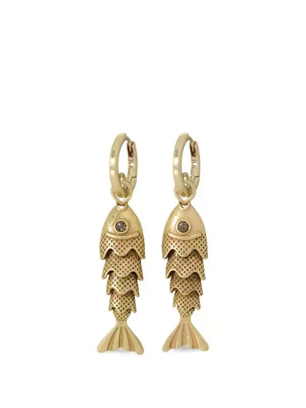 ROXANNE ASSOULIN Fish-pendant Drop Earrings - Gold
