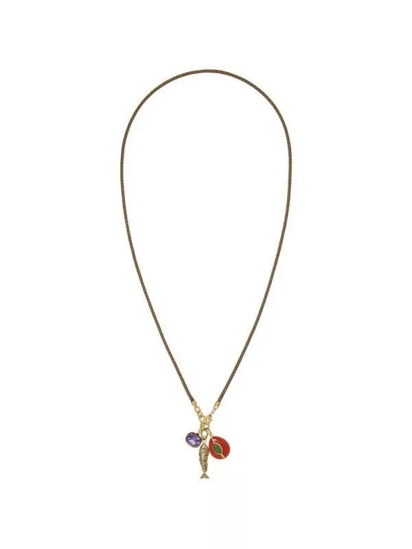 ROXANNE ASSOULIN Cubic Triple Charm Necklace - Gold