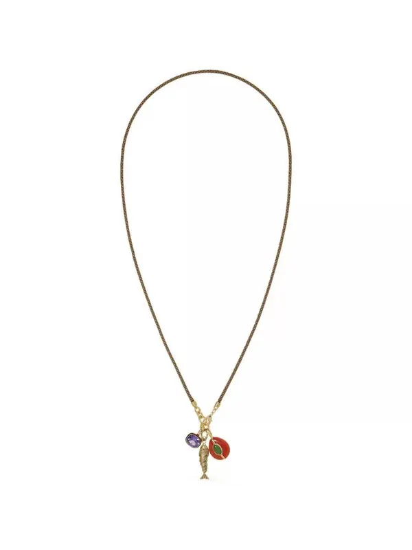 ROXANNE ASSOULIN Cubic Triple Charm Necklace - Gold