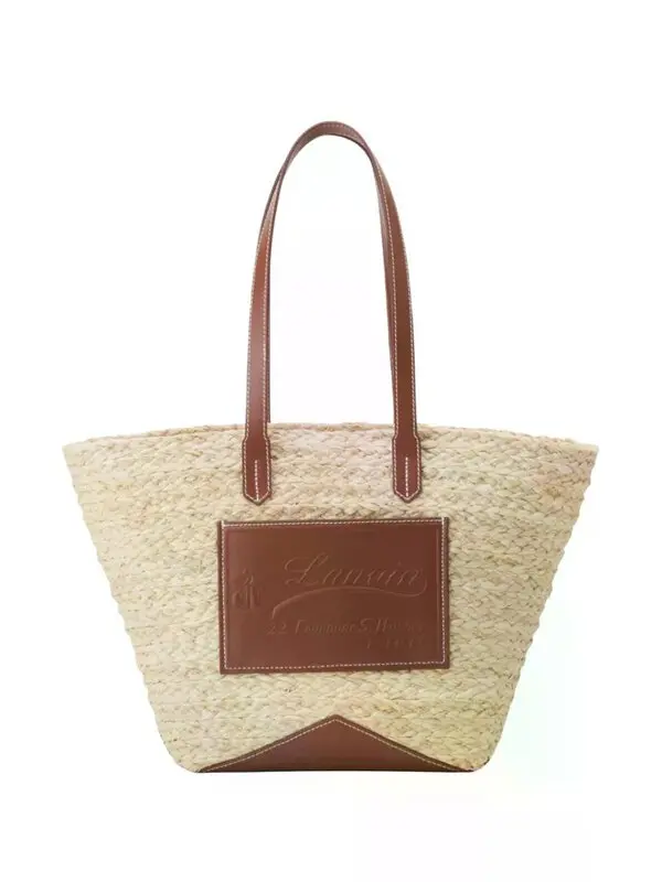 LANVIN Catch Logo-patch Tote Bag - Neutrals