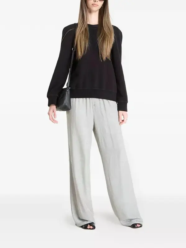 MAISON MARGIELA Logo-embroidered Ribbed-trim Sweatshirt