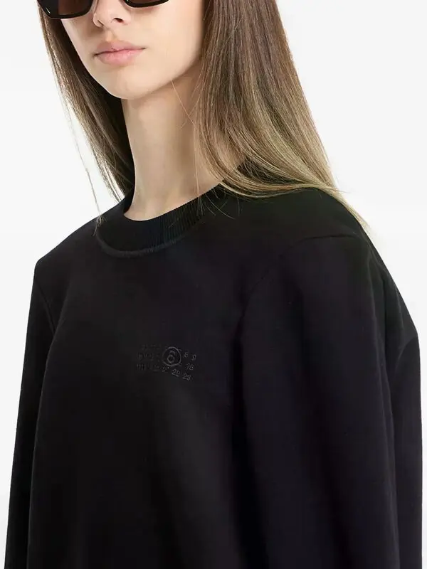 MAISON MARGIELA Logo-embroidered Ribbed-trim Sweatshirt