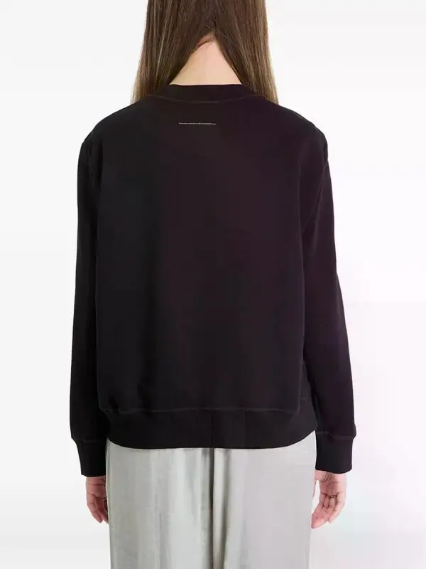 MAISON MARGIELA Logo-embroidered Ribbed-trim Sweatshirt