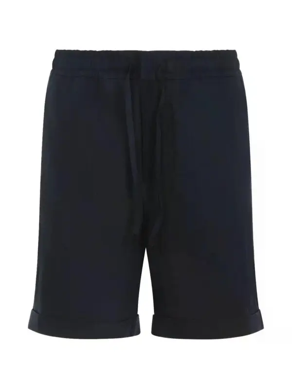 Canali Drawstring-waist Linen Shorts - Blue