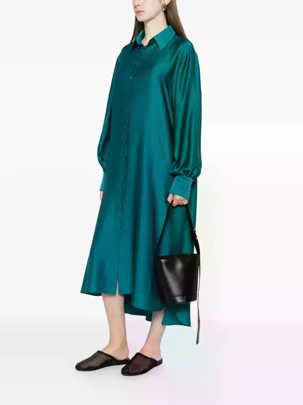 SILKYLICIOUS Nigora Shirt Dress - Green
