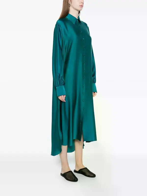 SILKYLICIOUS Nigora Shirt Dress - Green