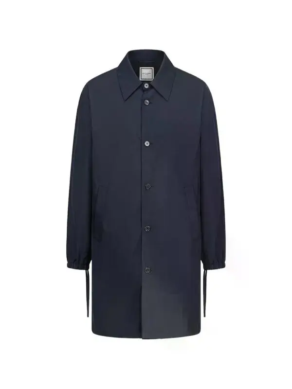 WOOYOUNGMI Logo-patch Coat With Drawstring Cuffs - Blue