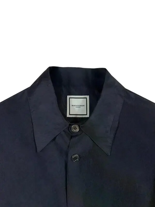 WOOYOUNGMI Logo-patch Coat With Drawstring Cuffs - Blue