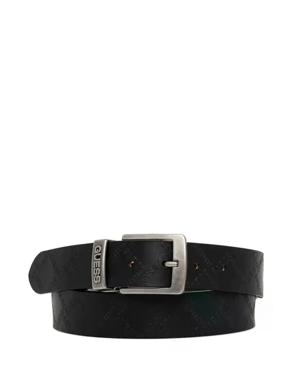 Guess Logo-embossed Buckle Belt - Black