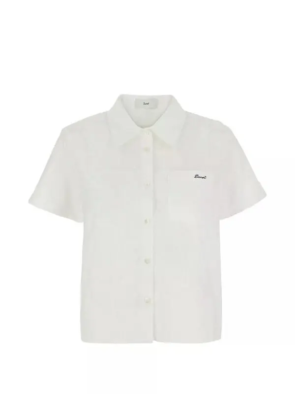 DUNST Logo-embroidered Cotton Shirt - White
