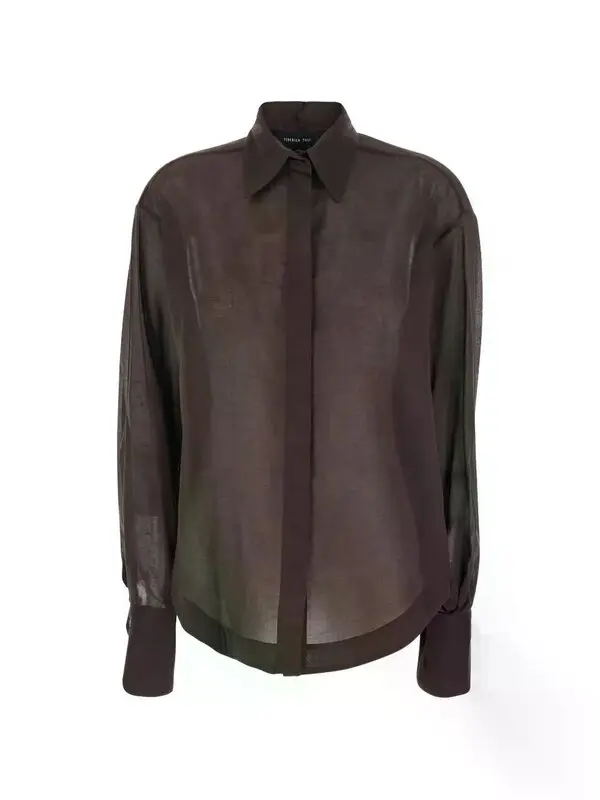 Federica Tosi Semi-sheer Long-sleeve Shirt - Brown