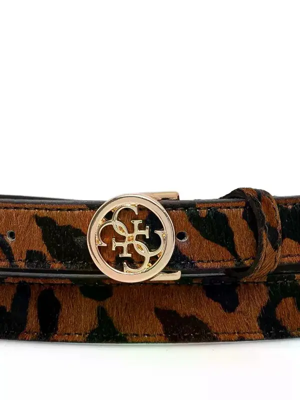 Guess Logo-plaque Leopard-print Belt