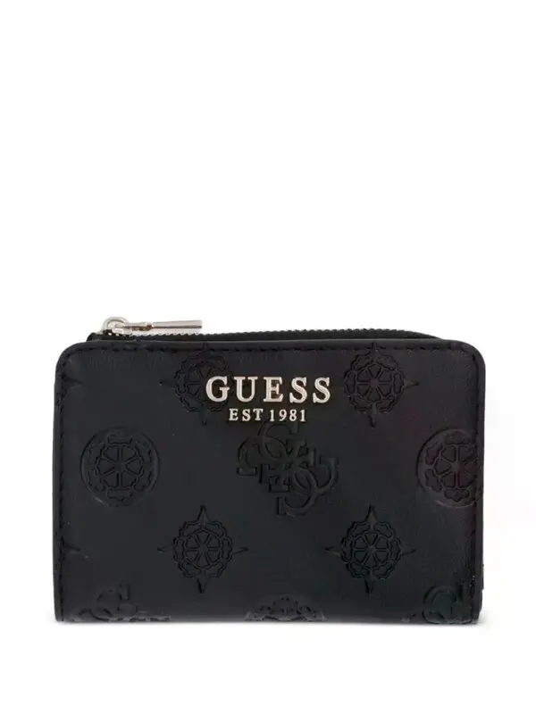 Guess Laurel Peony Logo-embossed Bifold Wallet - Black