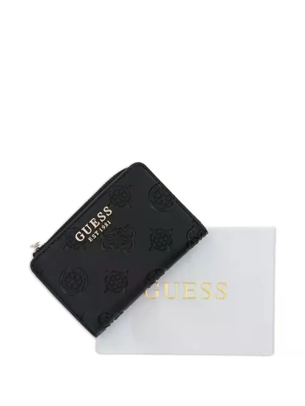 Guess Laurel Peony Logo-embossed Bifold Wallet - Black