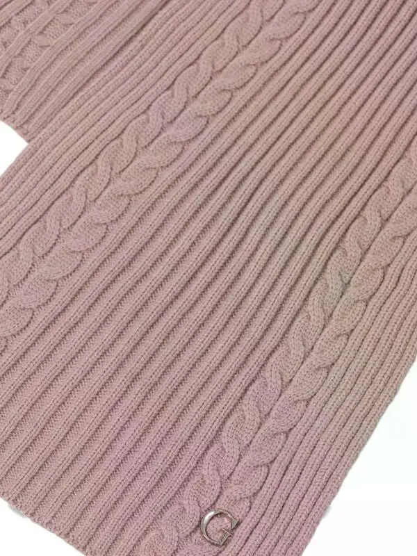 Guess Cable-knit Ribbed Scarf