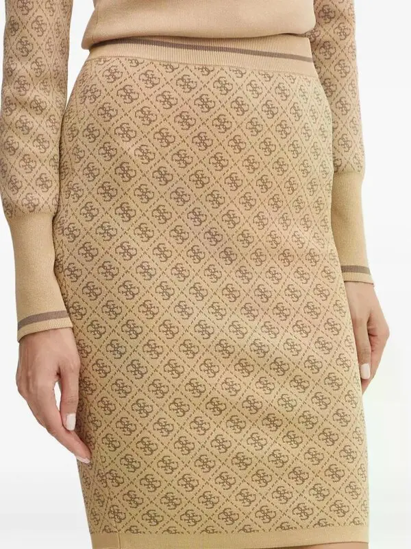 Guess Monogram Pattern Knitted Skirt - Neutrals
