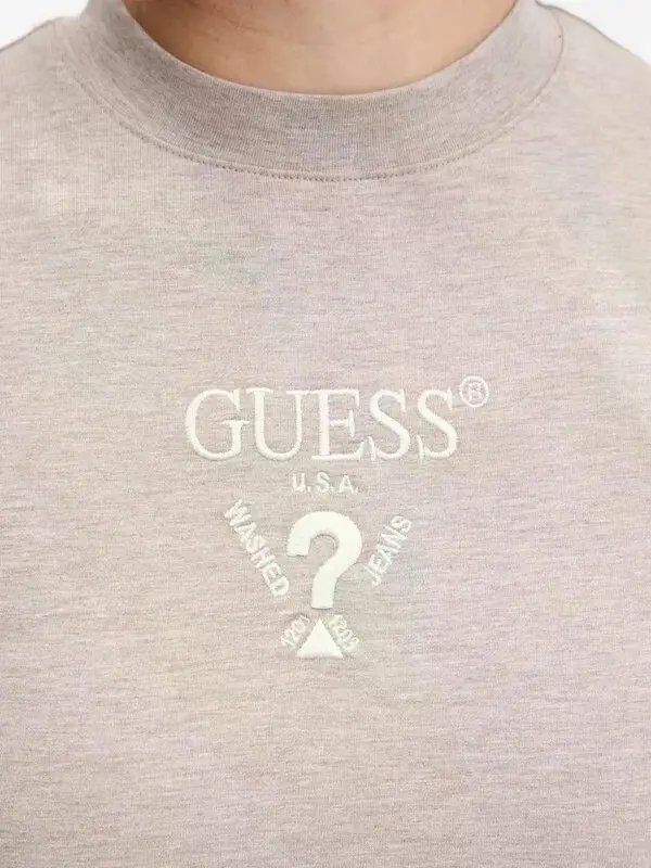Guess Logo-embroidered Short-sleeve Dress