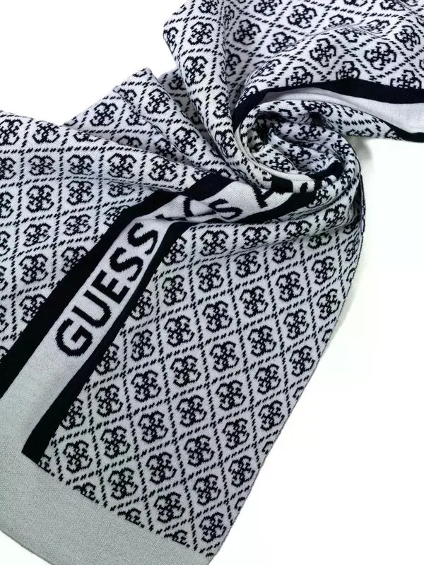 Guess Logo-pattern Scarf - White