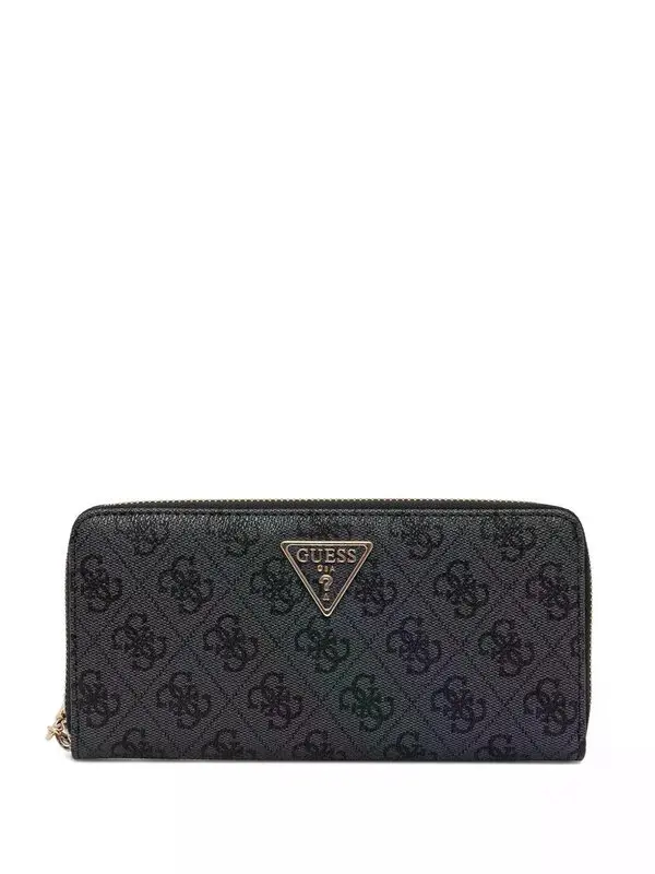 Guess Laurel 4g Logo-print Zip-around Maxi Wallet - Grey