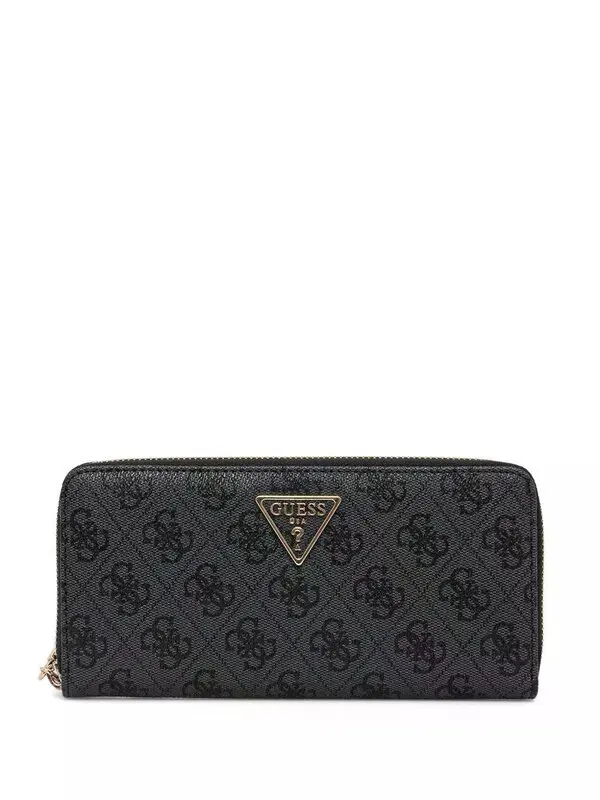 Guess Laurel 4g Logo-print Zip-around Maxi Wallet - Grey