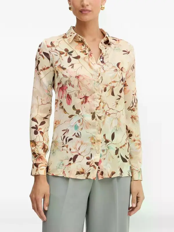 Guess Floral Buttoned Shirt - Neutrals