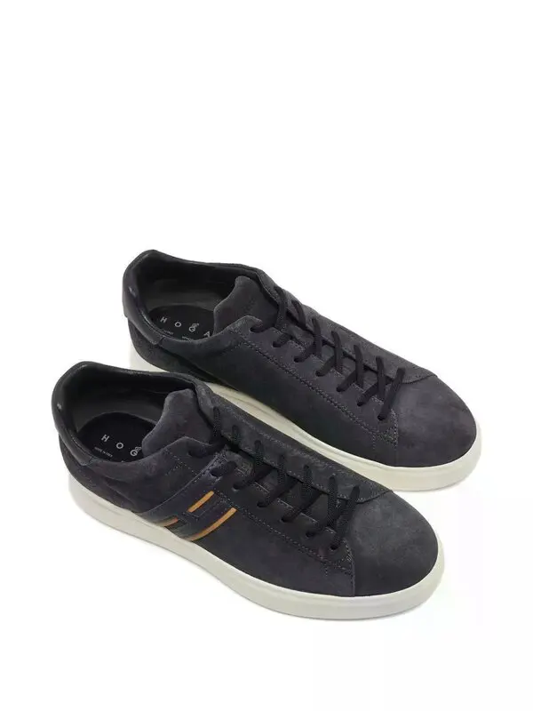 Hogan Logo-patch Suede Sneakers - Blue