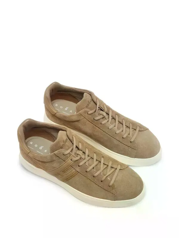 Hogan Logo-patch Suede Sneakers - Neutrals