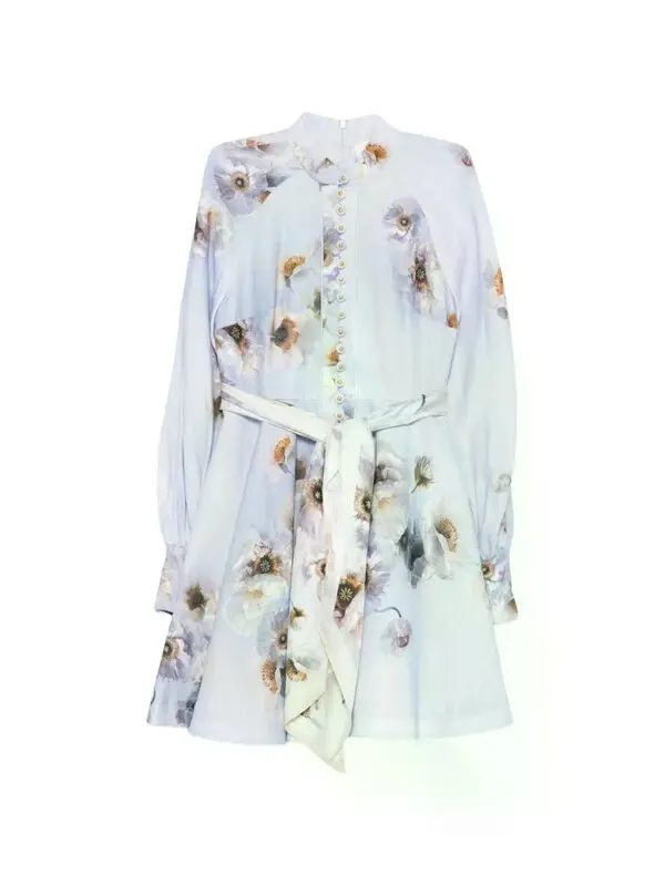 Zimmermann Floral-print Mini Dress - Blue