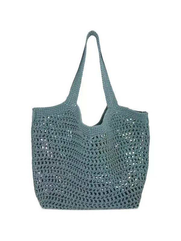 TOD'S Logo-patch Crochet-knit Tote Bag - Blue