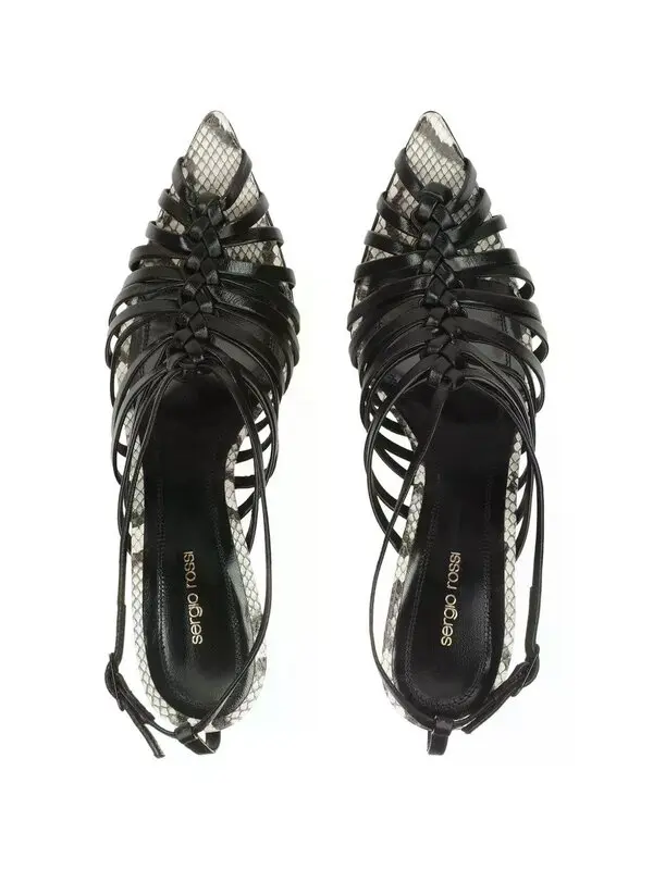 SERGIO ROSSI Wovenia Leather Sandals