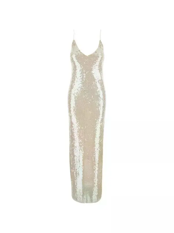 FORTE_FORTE Sequinned Sleeveless Gown - Neutrals