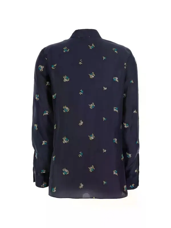 FORTE_FORTE Floral-embroidered Silk Shirt