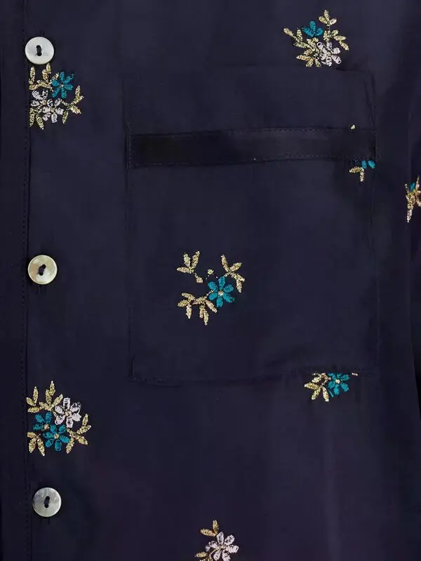 FORTE_FORTE Floral-embroidered Silk Shirt