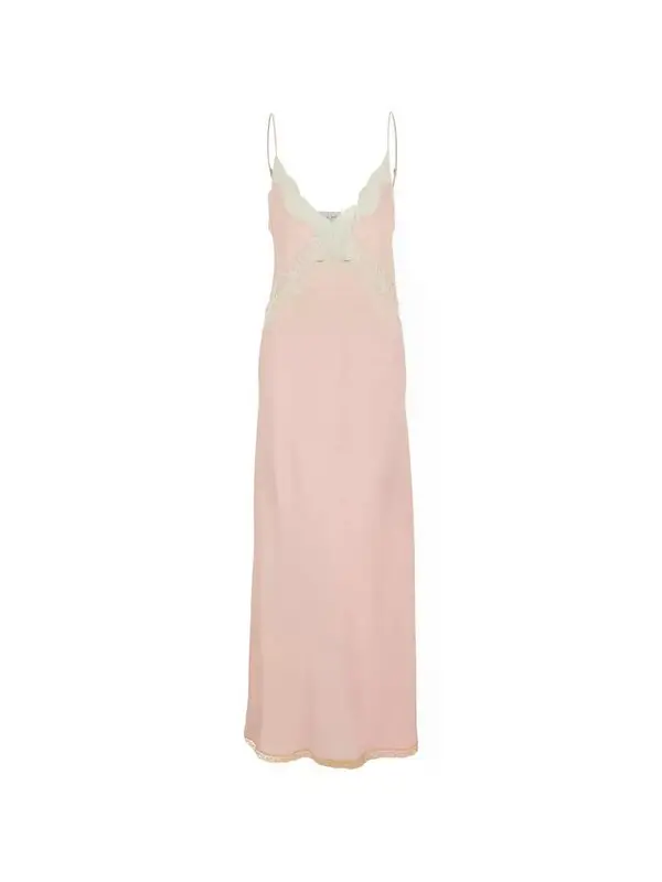 FORTE_FORTE Lace-trim Maxi Dress - Pink