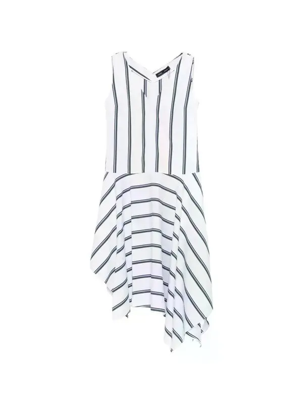 Proenza Schouler Beatriz Striped Handkerchief-hem Dress - White