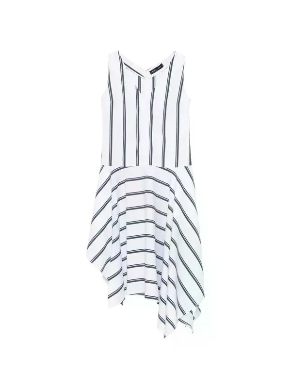 Proenza Schouler Beatriz Striped Handkerchief-hem Dress - White