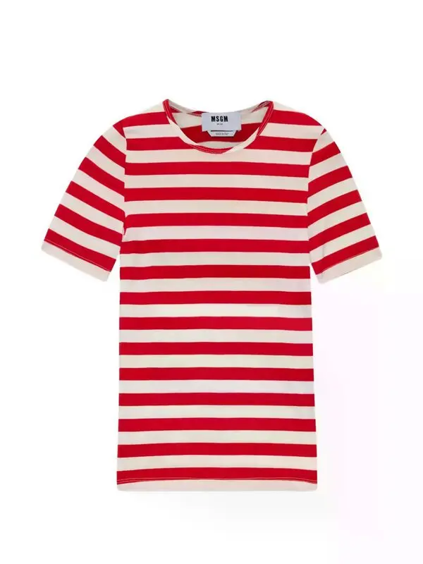 MSGM Striped Short-sleeve Top - Red