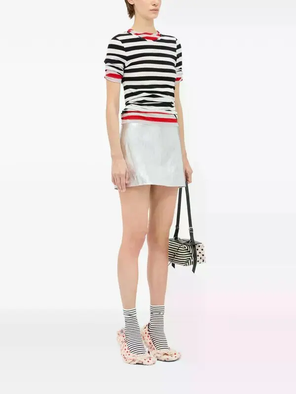 MSGM Striped Short-sleeve Top - Red