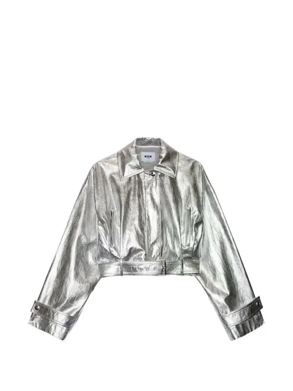 MSGM Belted Jacket - Silver