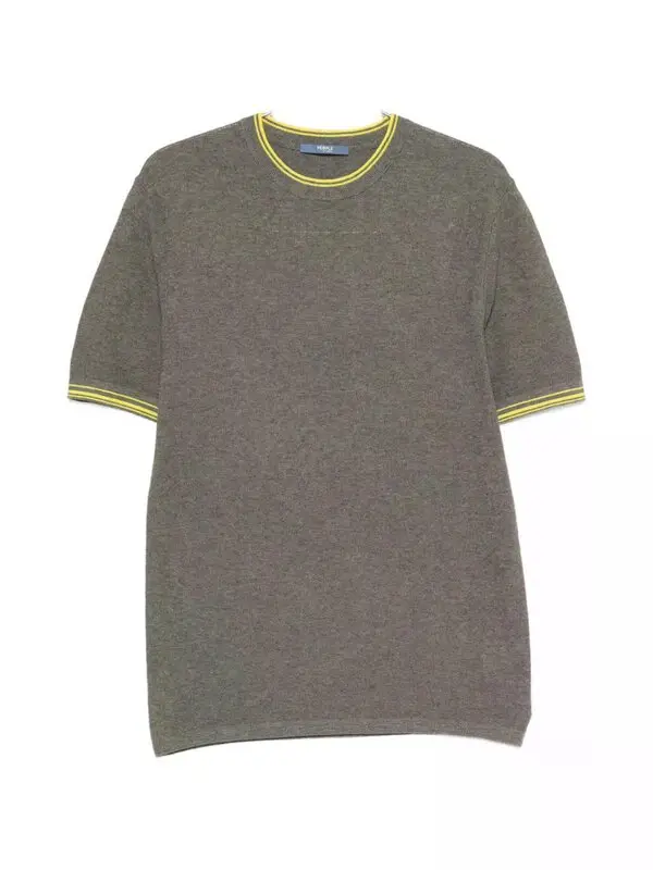 PEOPLE OF SHIBUYA Contrast-trim T-shirt - Grey