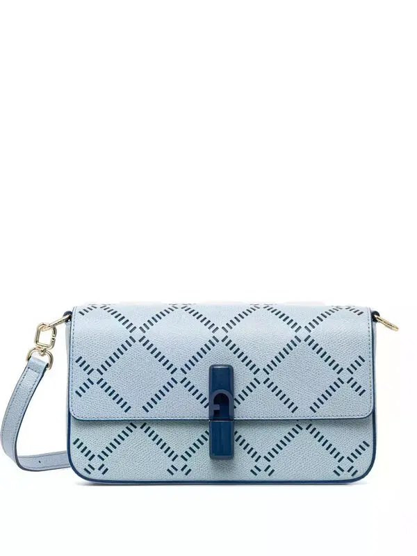 Furla Patterned Leather Cross Body Bag - Blue
