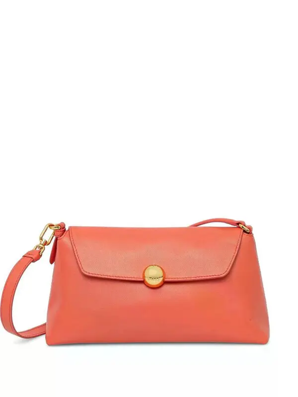 Furla Leather Shoulder Bag With Logo - Orange