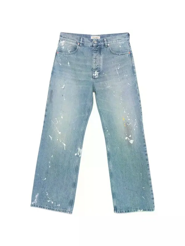 ROLD SKOV Paint-splatter Bootcut Jeans - Blue