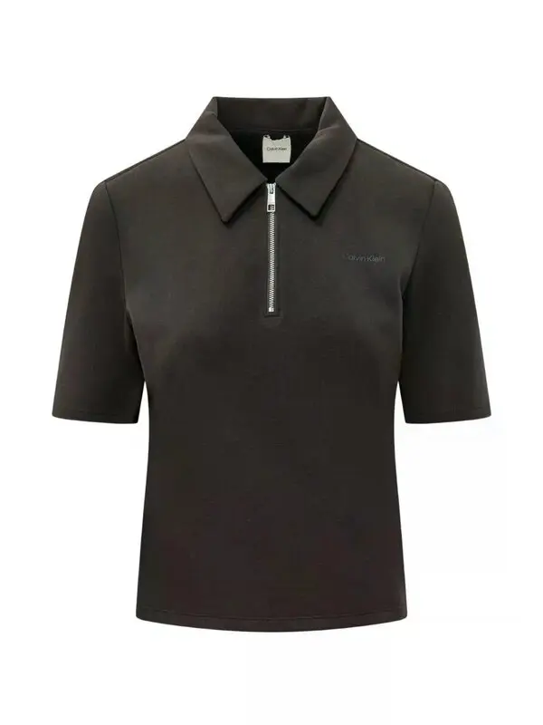 Calvin Klein Short-sleeve Half-zip Polo Shirt - Black
