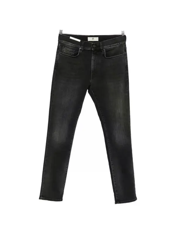 PT TORINO Slim-fit Jeans With Logo Patch - Black